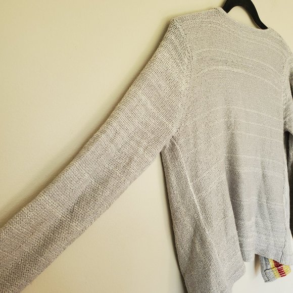 Mystree | Sweaters | Mystree Open Cardigan Sweater Gray Yellow Red S ...